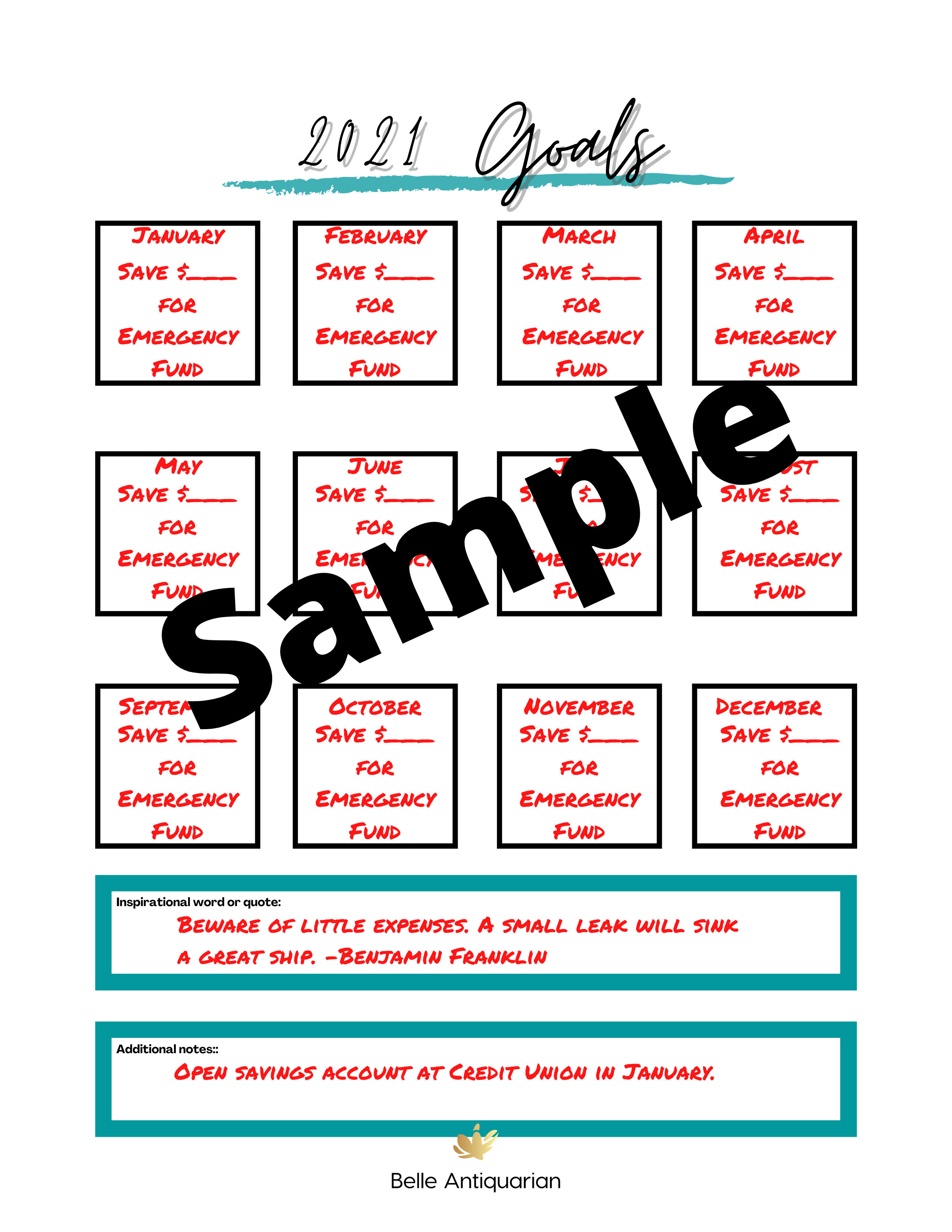 2021 Goal Setting Worksheet (updated 2022) – Belle Antiquarian